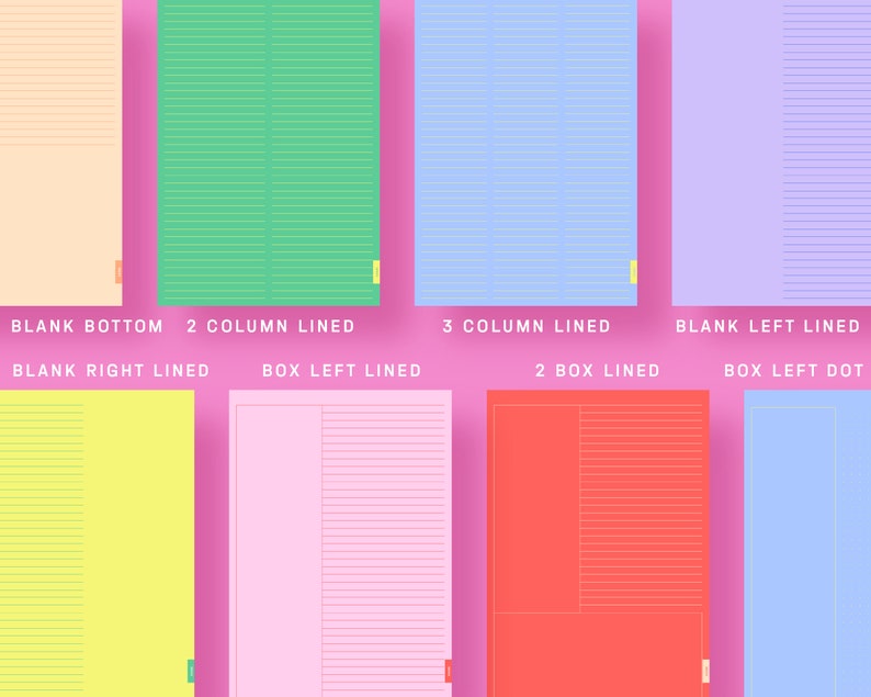 Bright Colorful Digital Notebook Paper: 20 Styles (digital Download) - Etsy