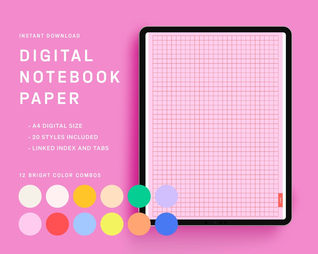Bright Colorful Digital Notebook Paper: 20 Styles (digital Download) - Etsy