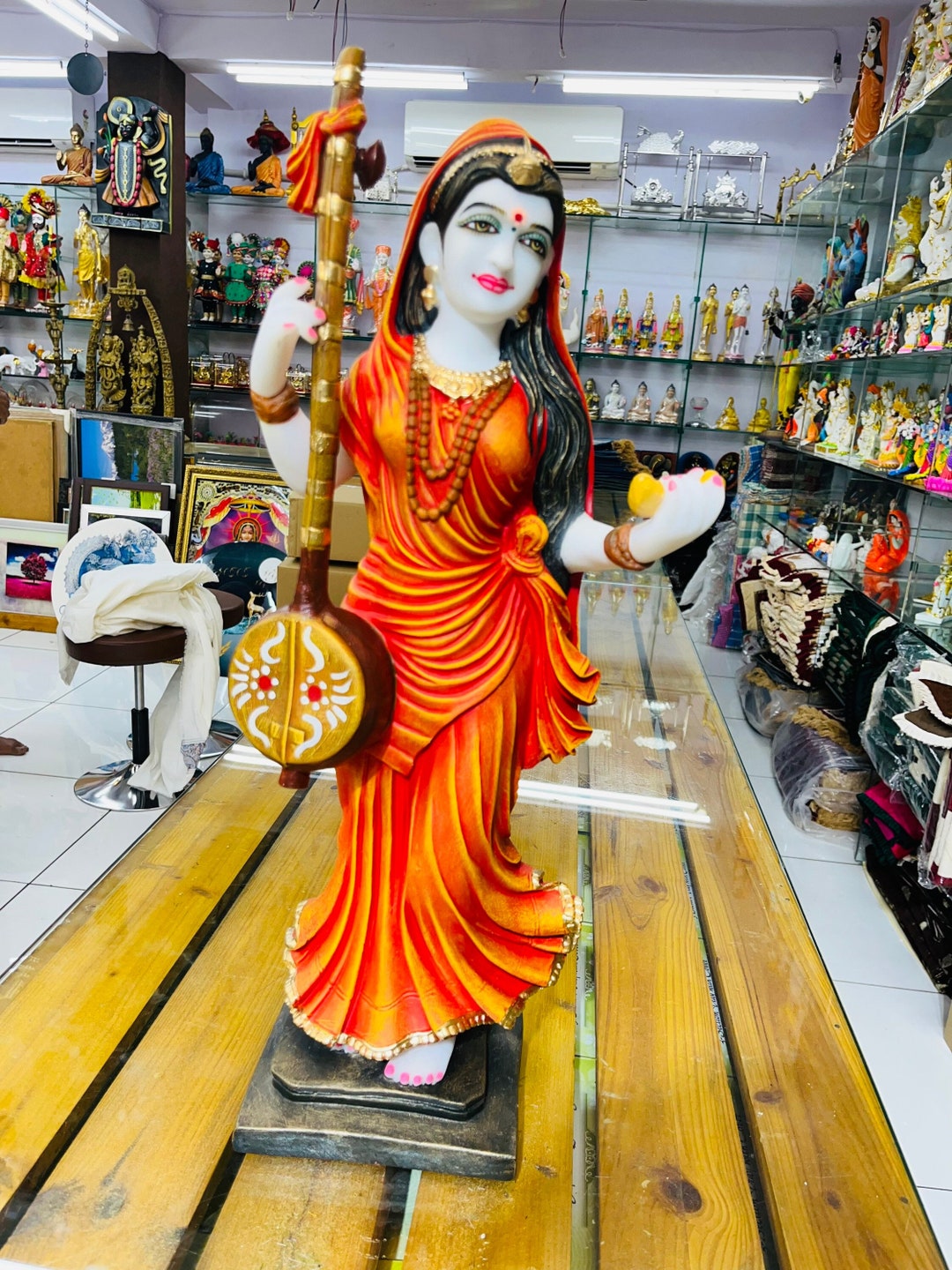 Meera Bai Statue, 24 Inches Mira Bai Sculpture in Reform Marble ...