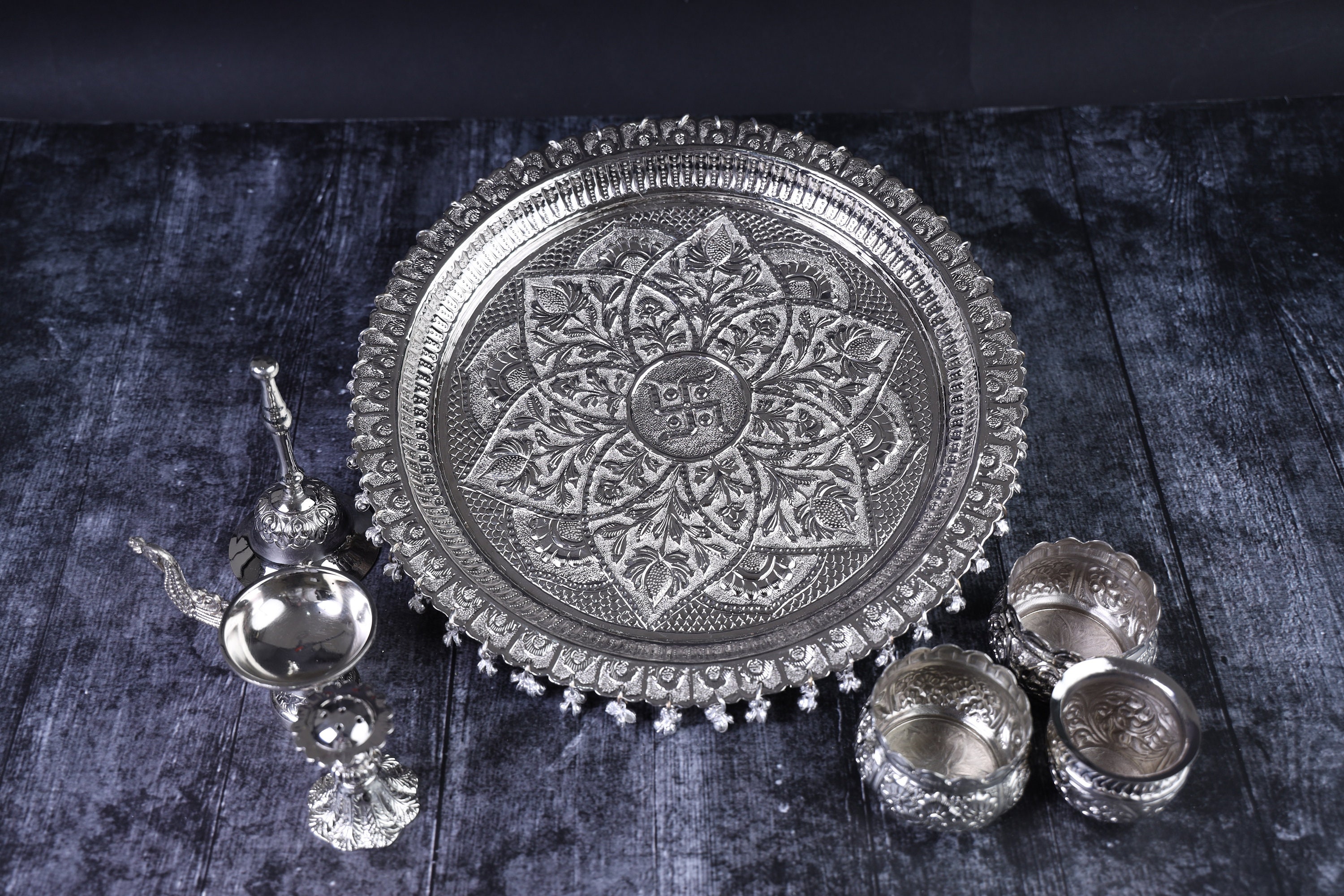 Silver Thali for Pooja / Silver Pooja Thalisilver Pooja Item - Etsy