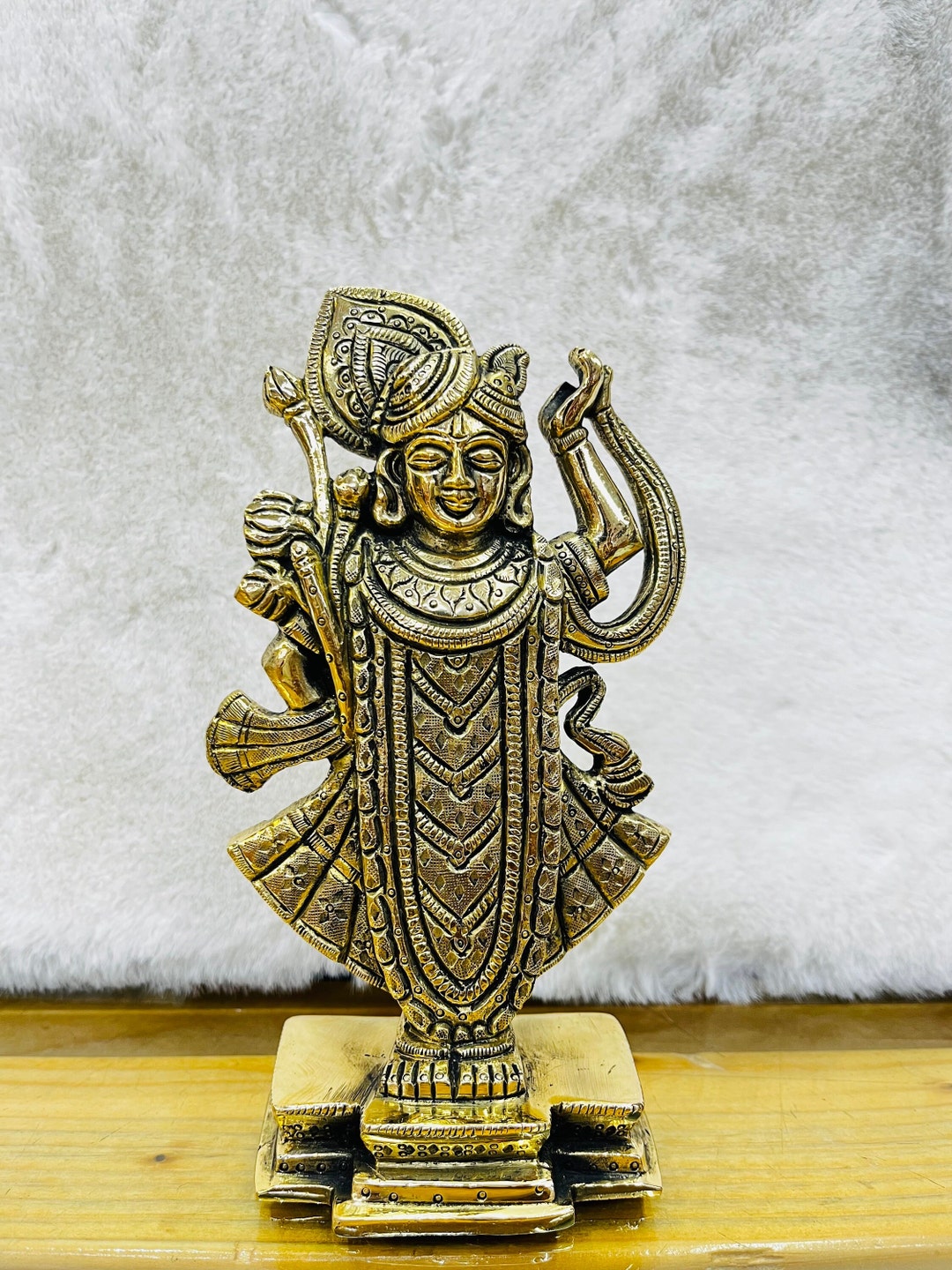 Dwarikadhish Brass Shreenath Ji/krishna Statue Brass Statues, Shrinath ...