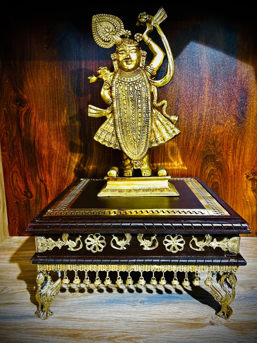 Dwarikadhish Brass Shreenath Ji/krishna Statue Brass Statues, Shrinath ...