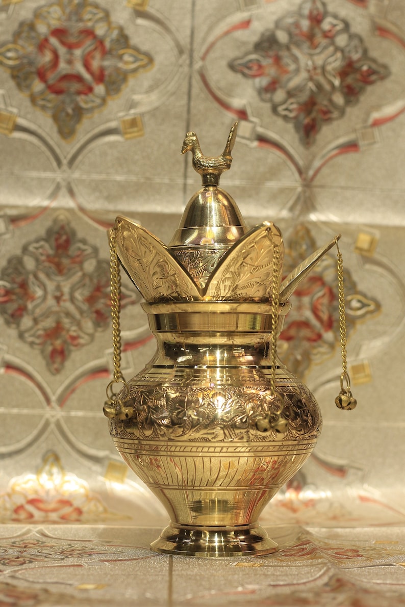 Pure Brass Ganesha Laxmi Kalash , Brass Kalash, Vastu Brass Kalash ...