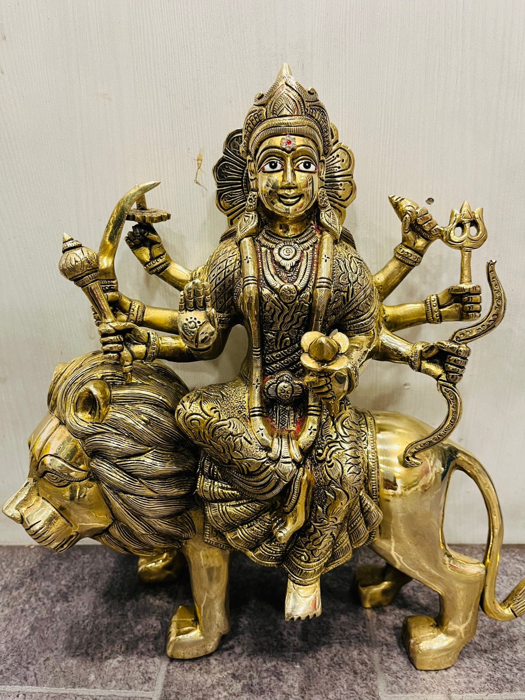 Brass Durga Sherawali Maa Statuedurga Shera Wali Maa Brass - Etsy