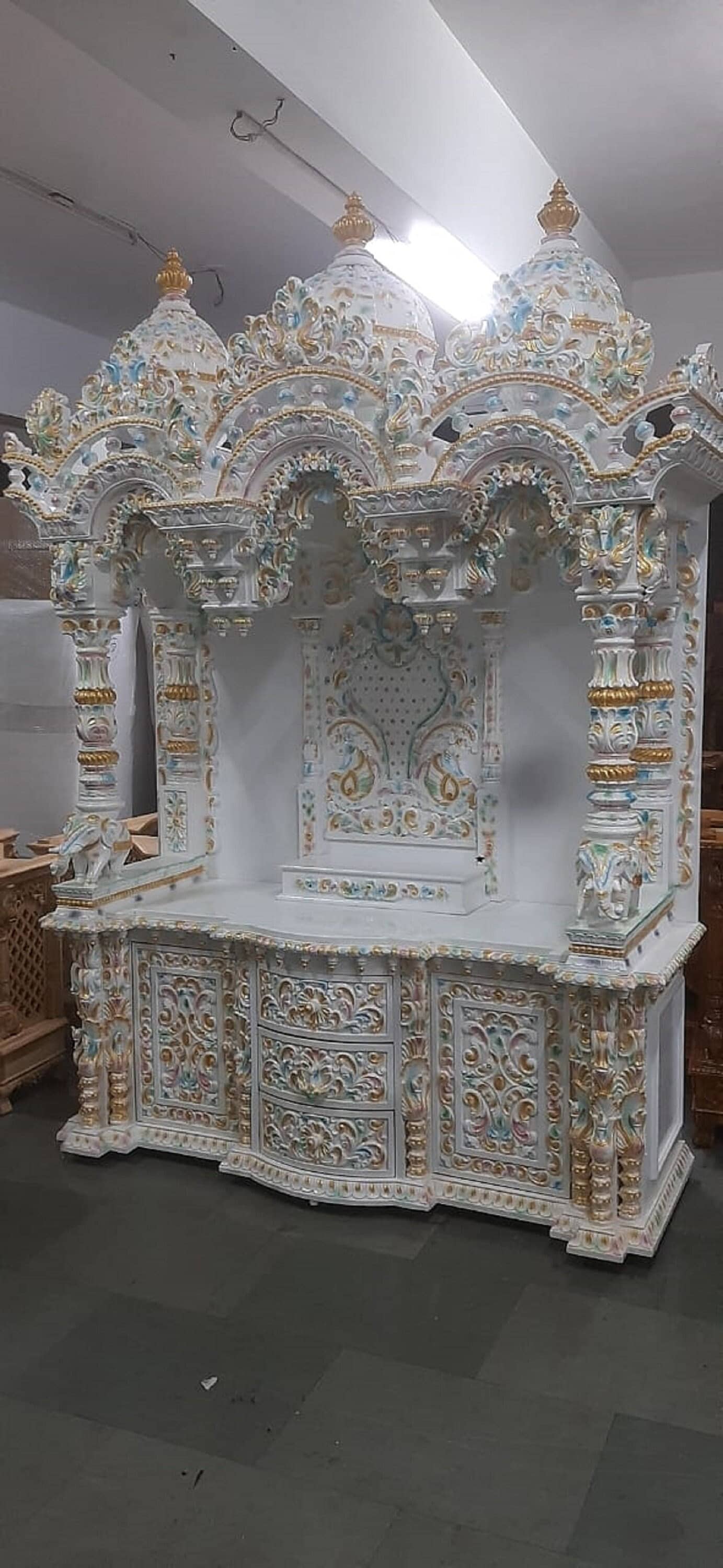 Large Hindu Temple Beautiful Hand Carved Design Traditional Puja Temple ...