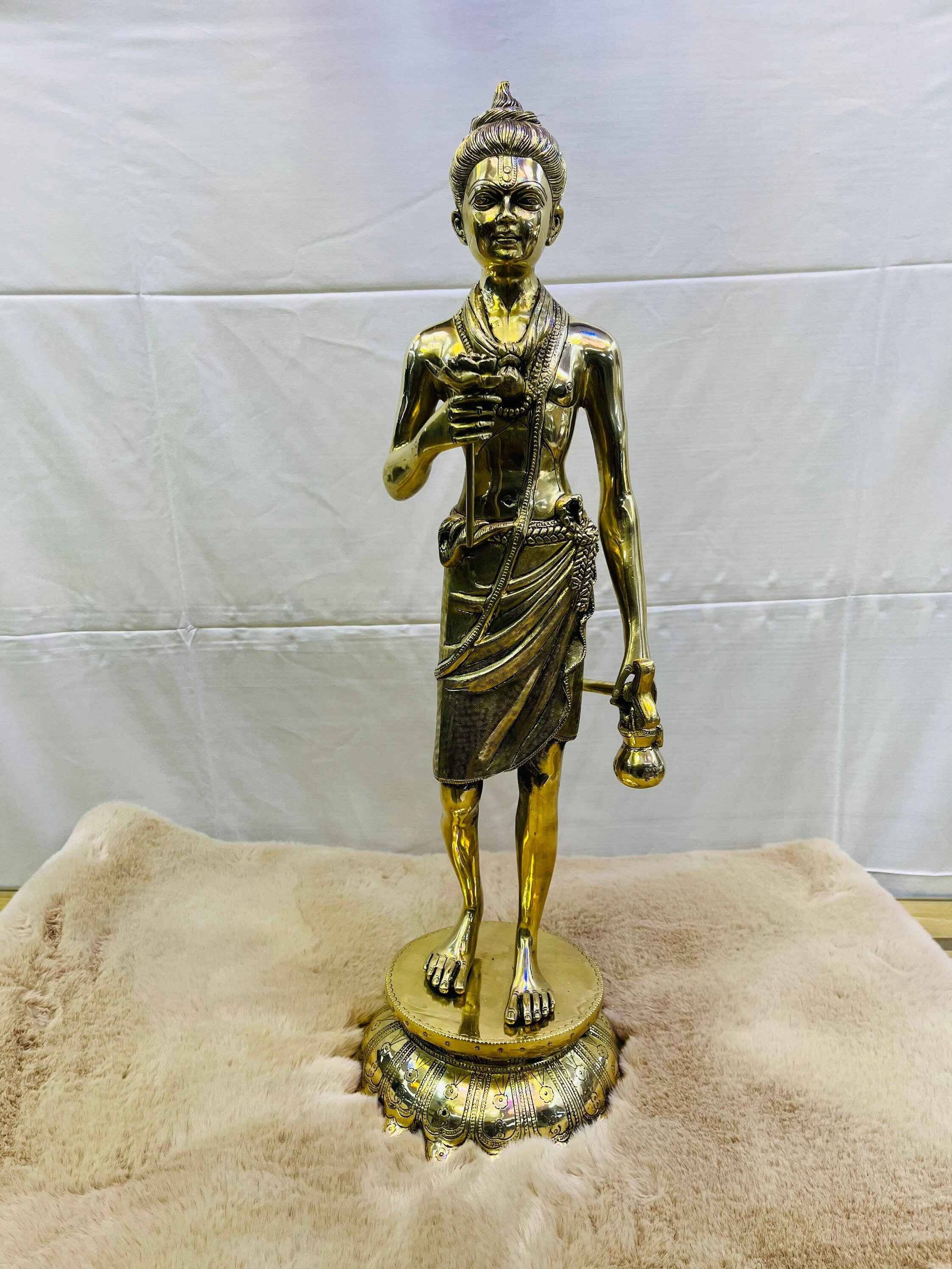 Brass Neelkanth Varni Statue: Swaminarayan Idol for Home Temple - Etsy