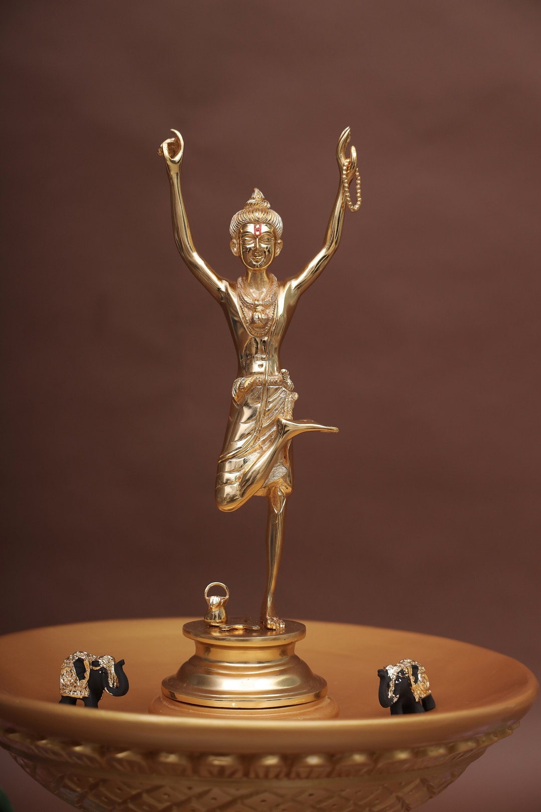 Neelkanth Varni Golden Brass Idol for Home Tample,swaminarayan Statues ...