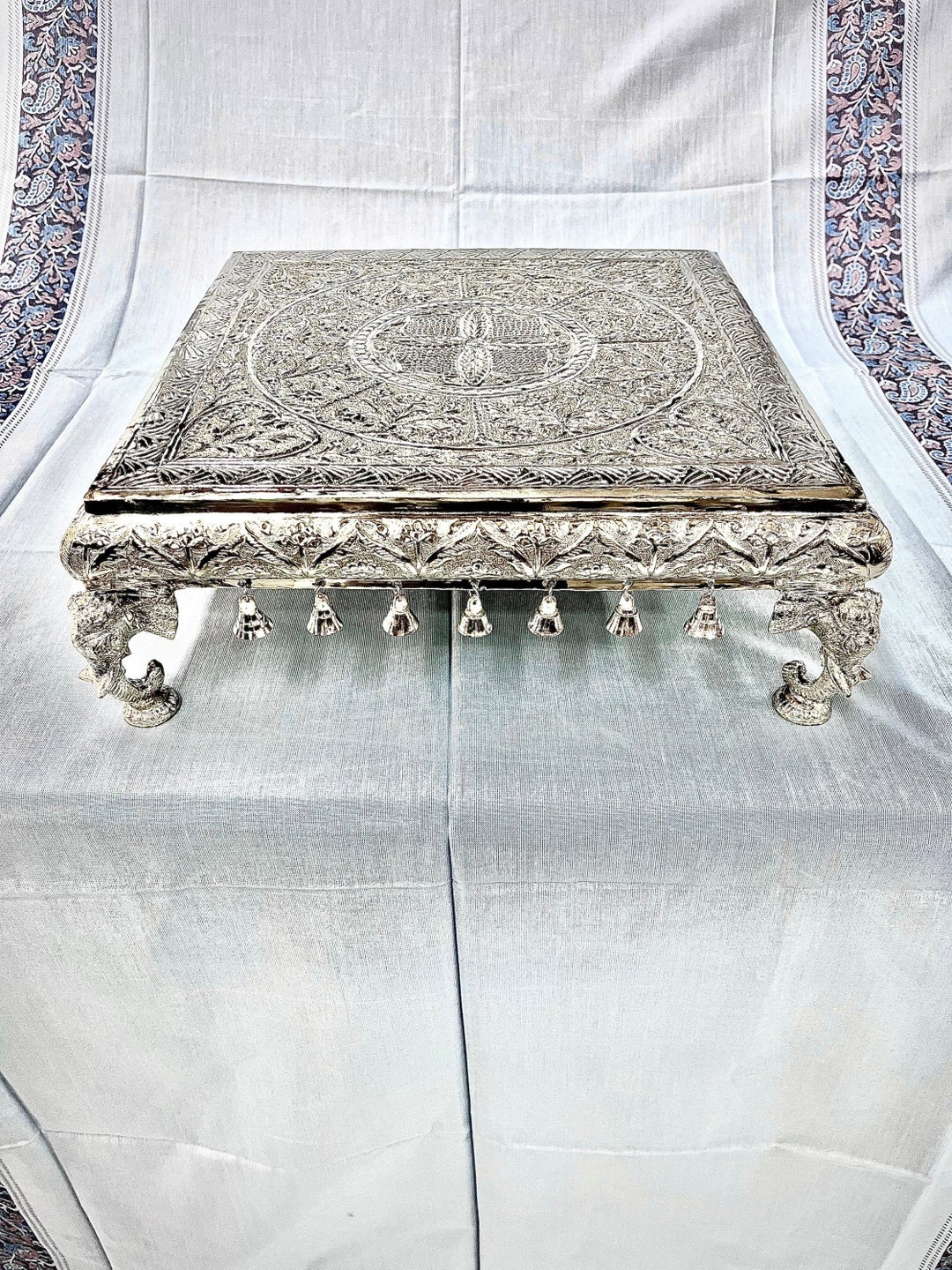 Silver Chowki, for Home Decor, Housewarming, Ocassionally, Return Gift ...