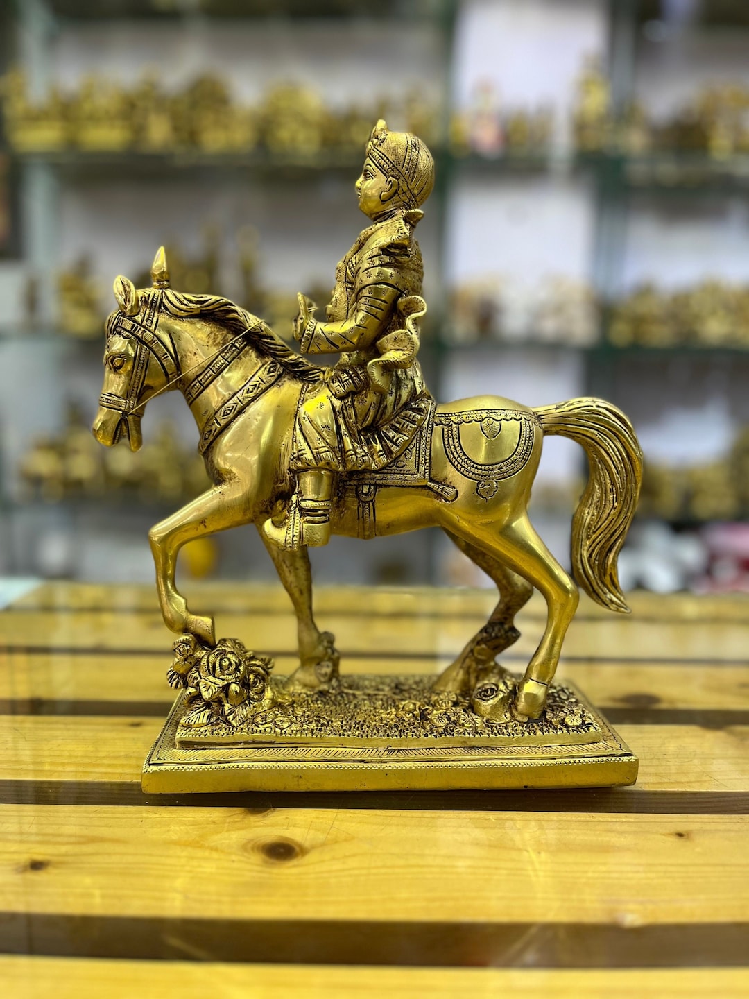 Swaminarayan Bhagwan Idol Manki Ghodi Brass Handmade Decorative for ...