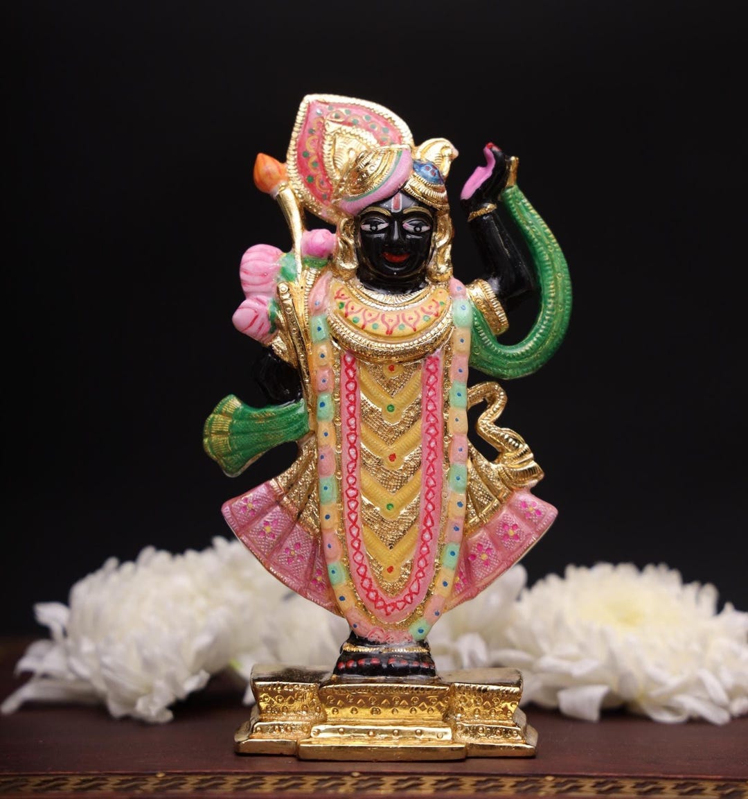 Dwarikadhish Brass Shreenath Ji/krishna Statue Brass Statues, Shrinath ...