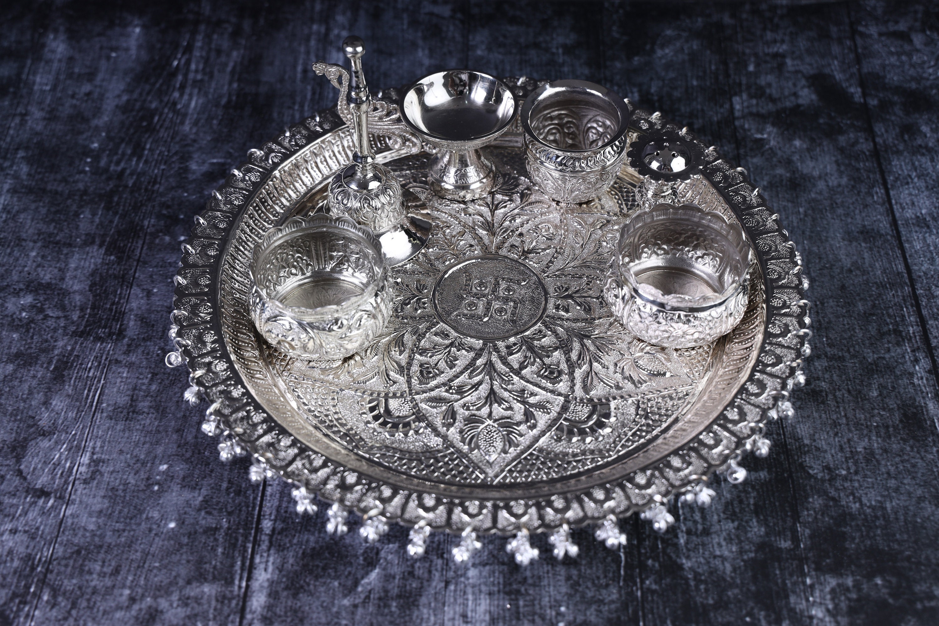 Silver Thali for Pooja / Silver Pooja Thalisilver Pooja Item - Etsy