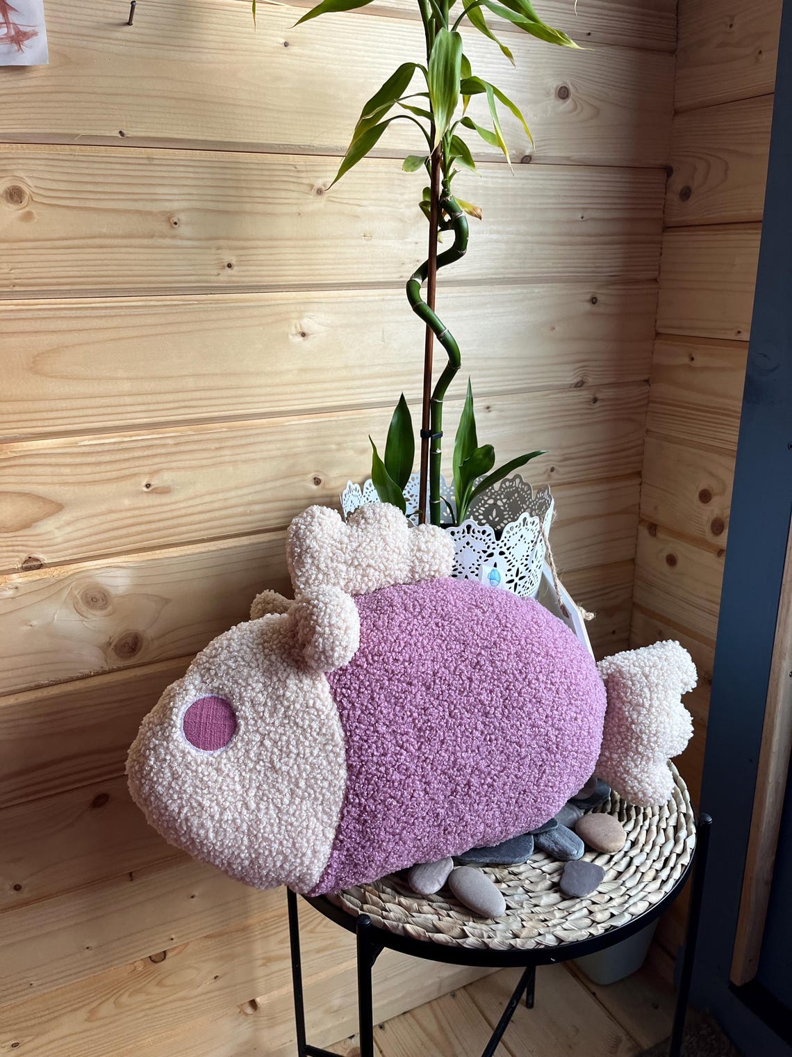 Teddy-fish Shaped Cushion, Sofa Decor, Gift for Anyone, Head Rest ...