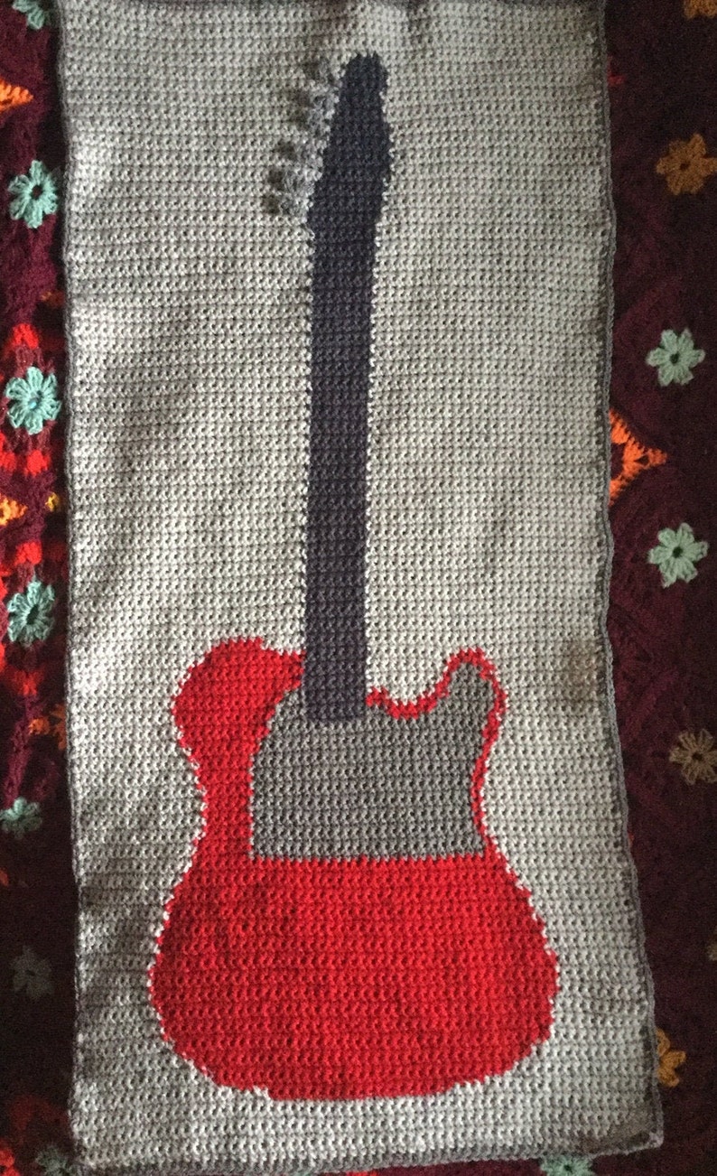 Guitar Telecaster Crochet Graphgan Pattern Single Crochet Chart and ...
