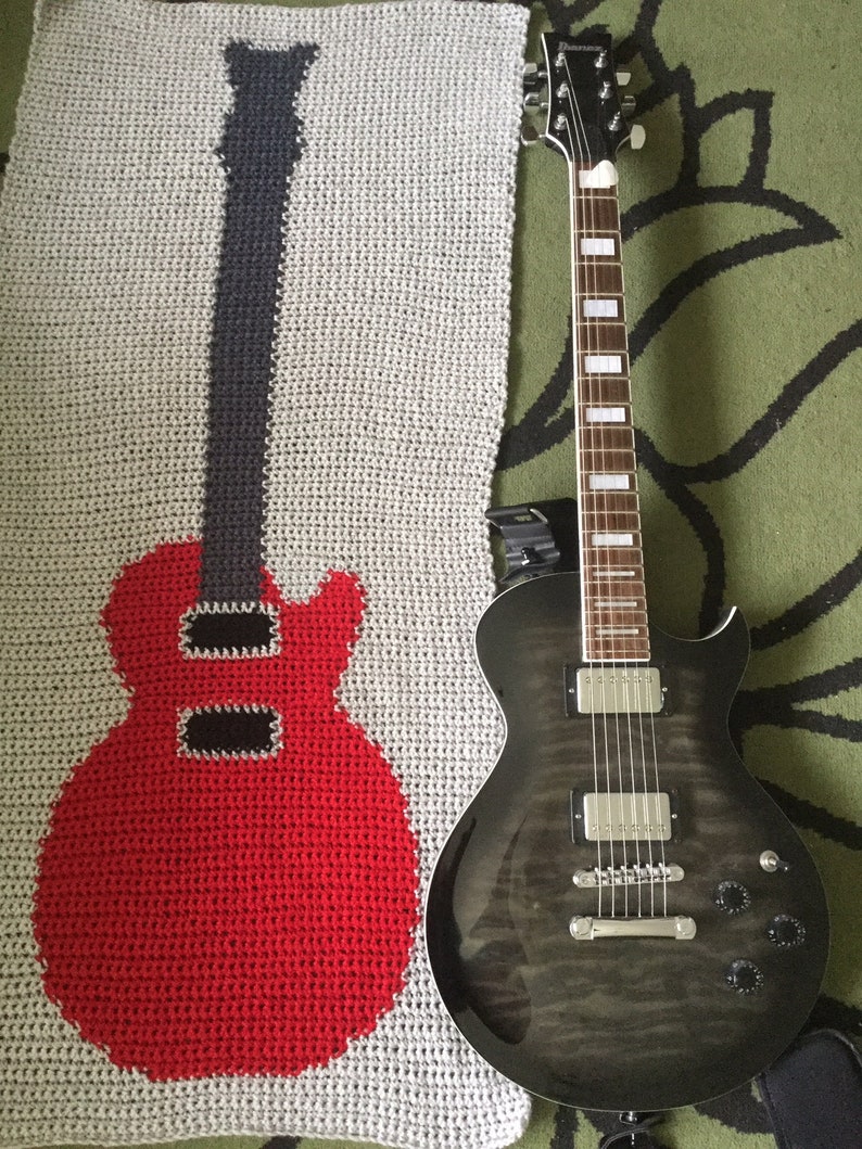 Electric Guitar Les Paul Crochet Graphgan Pattern Single Crochet Chart ...