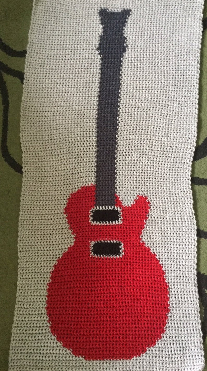 Electric Guitar Les Paul Crochet Graphgan Pattern Single Crochet Chart ...