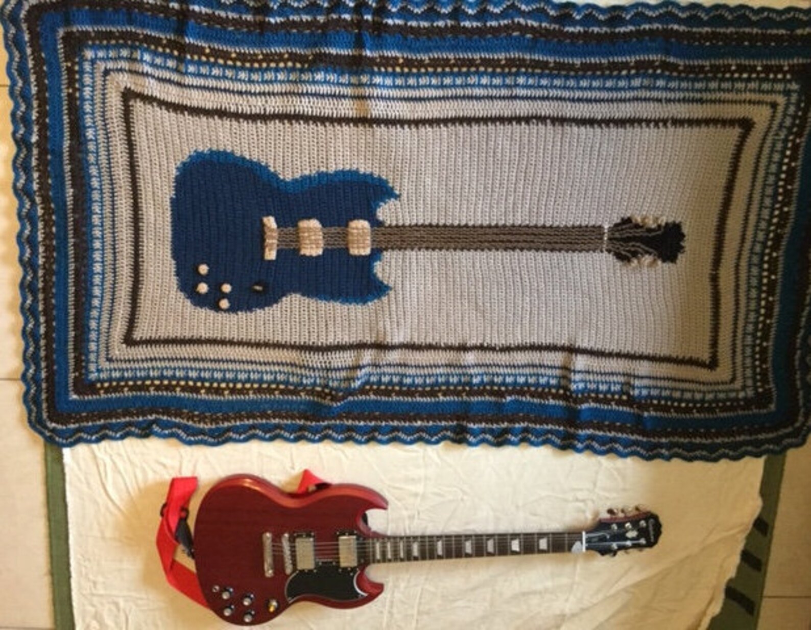 Guitar SG Style Crochet Graphgan Pattern Single Crochet Chart and ...