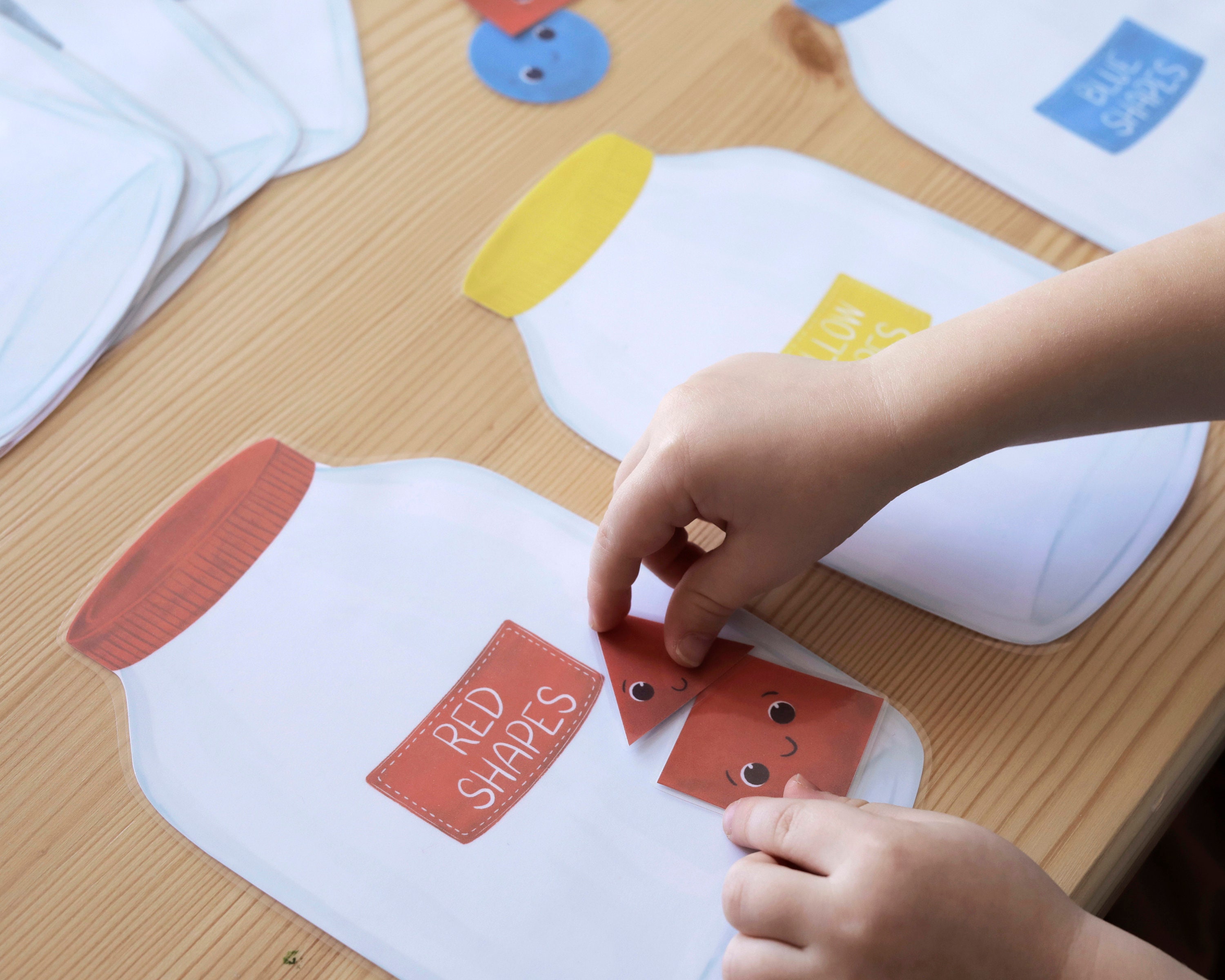 Sorting by Color Shape and Size Jars Printable Preschool | Etsy