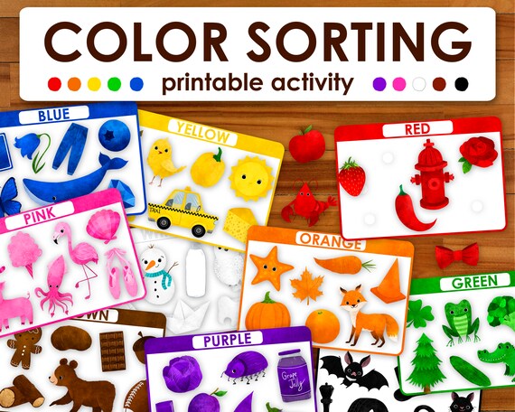 Color Sorting Printable Game Homeschool Learning Toddler | Etsy