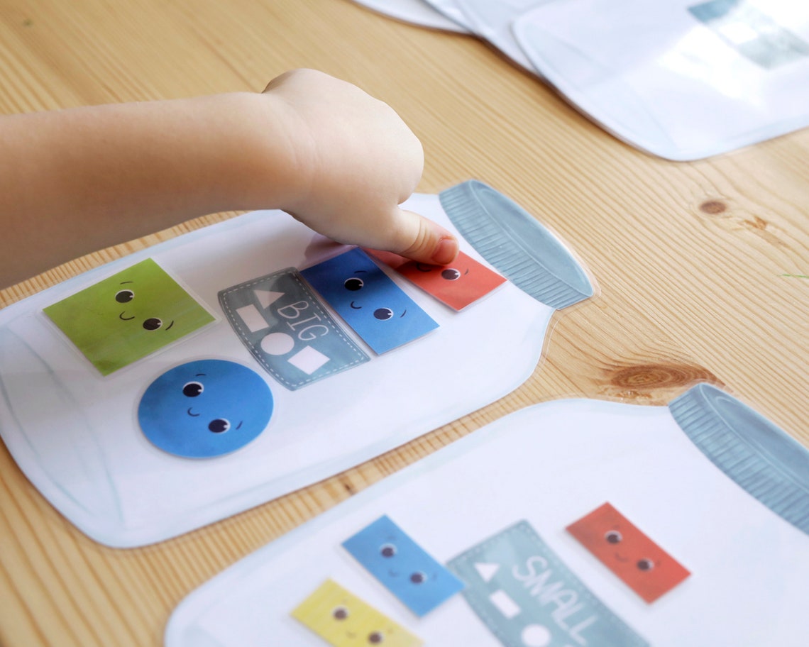 Sorting by Color Shape and Size Jars Printable Preschool | Etsy