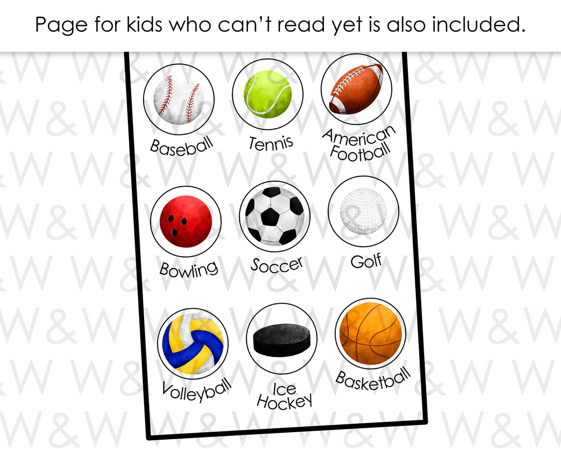 Sport Balls Matching Activity Homeschool Preschool Printable | Etsy