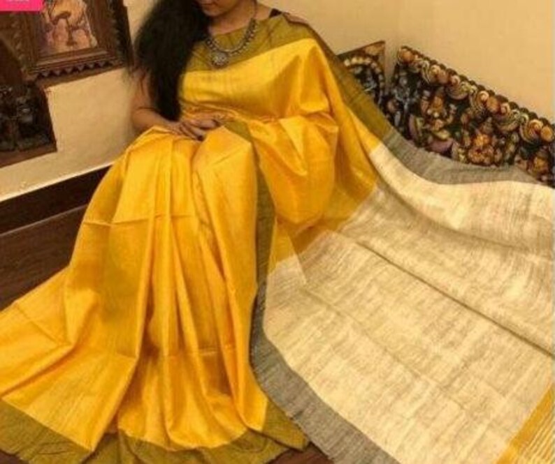 Handloom Ghicha Saree With Silk Mark, Ghicha Handloom Sari With Running ...