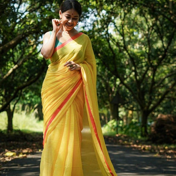 Linen Saree - Etsy
