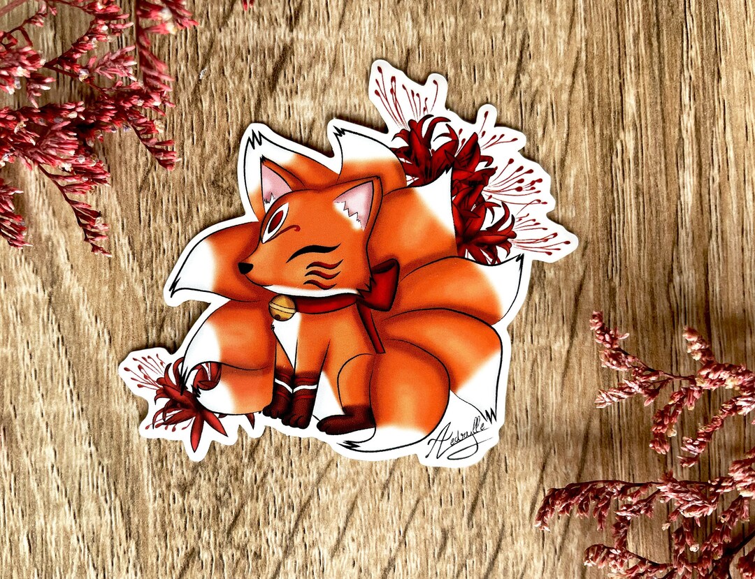 STICKER Kitsune Kawaii - Etsy