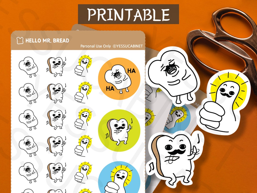 Cute Character Sticker, Printable Planner Stickers, Laptop Stickers ...