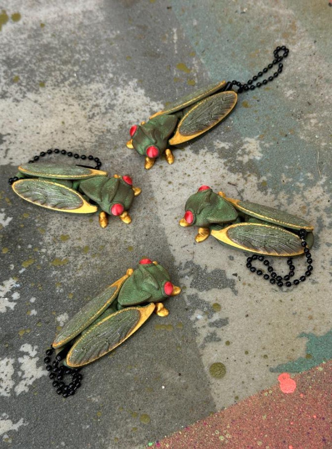 Cicada Articulated 3D Printed Keychain Pack of Two - Fidget Toy for All ...