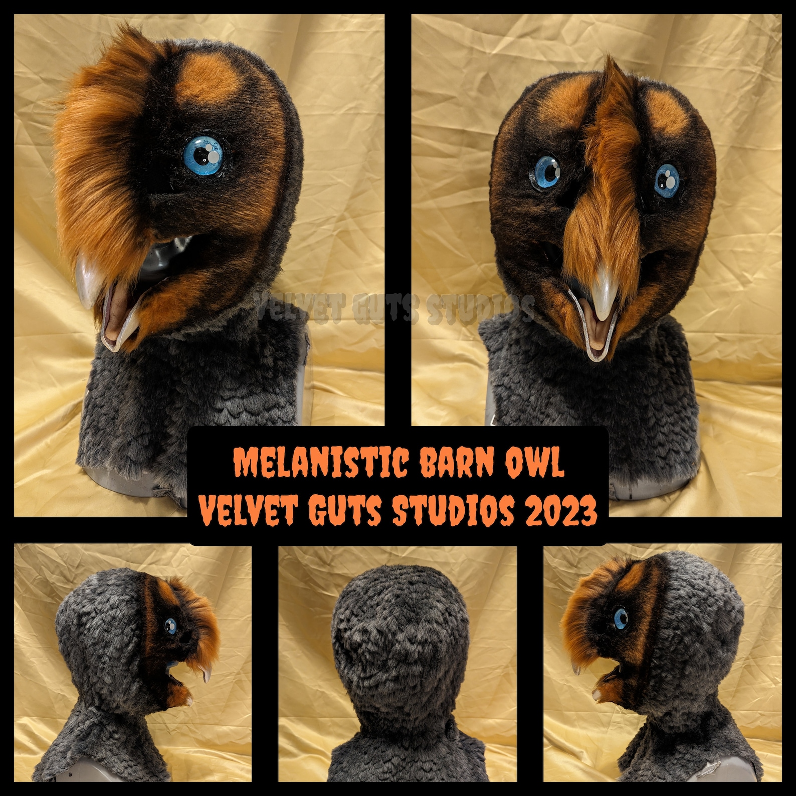 Melanistic Barn Owl Fursuit Head - Etsy