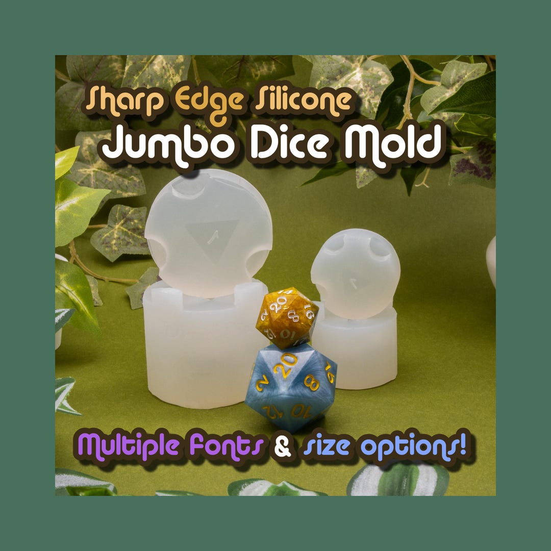 JUMBO D20 Sharp Edge Dice Mold Silicone Dice Mold Druid Dice - Etsy