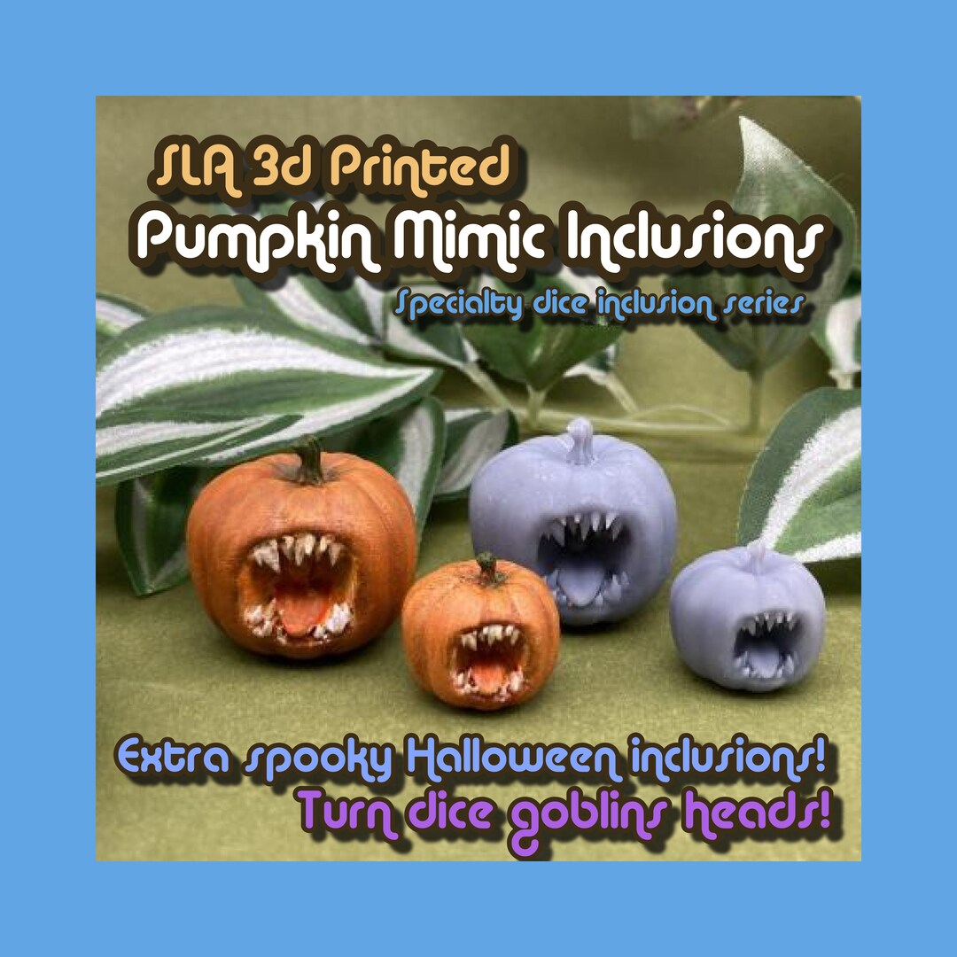 Paintable MIMIC Pumpkin Dice Inclusions Sizes for Full Sets, D20s and ...