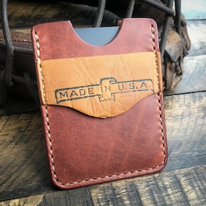 Repurposed Baseball Glove Leather Card Sleeve, Minimalist Leather ...