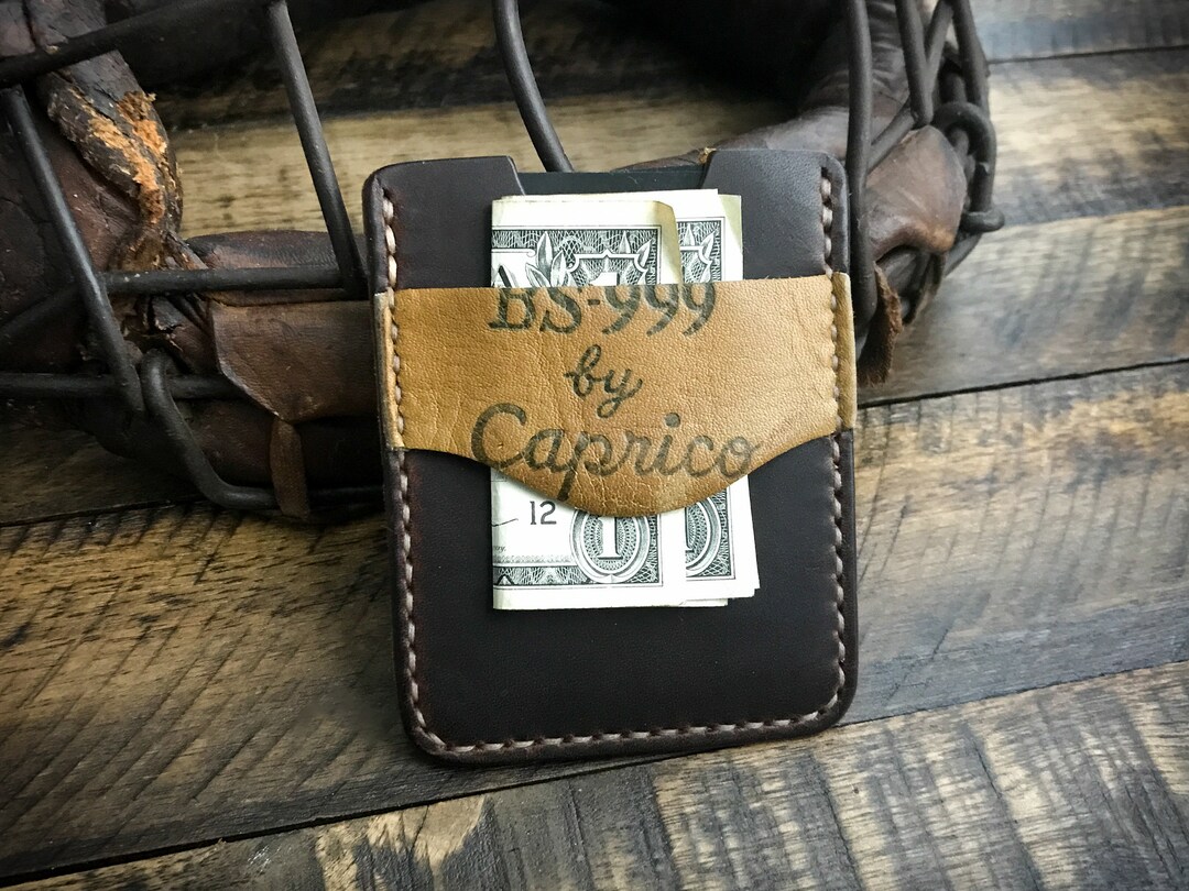 Repurposed Baseball Glove Leather Card Sleeve, Minimalist Leather ...