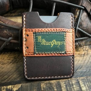 Repurposed Baseball Glove Leather Card Sleeve, Minimalist Leather ...