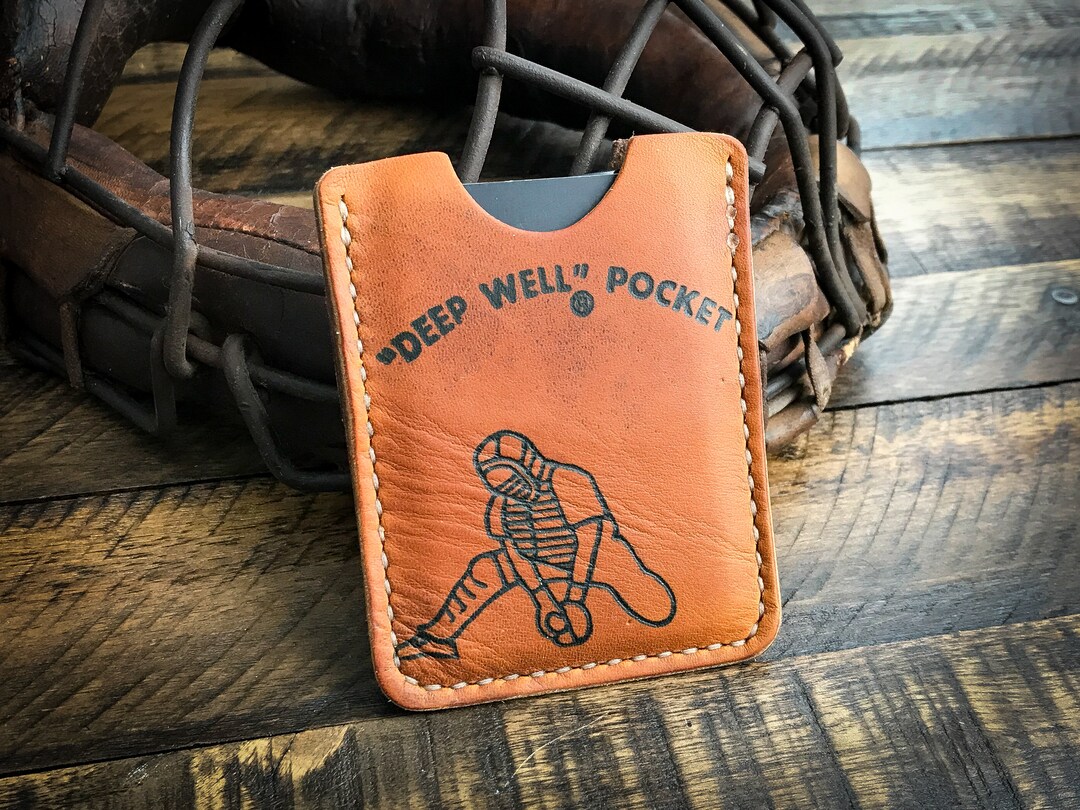 Repurposed Baseball Glove Leather Card Sleeve, Minimalist Leather ...