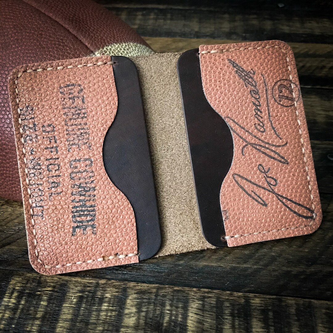 Joe Namath Repurposed Vintage Football Leather Bi Fold Wallet ...