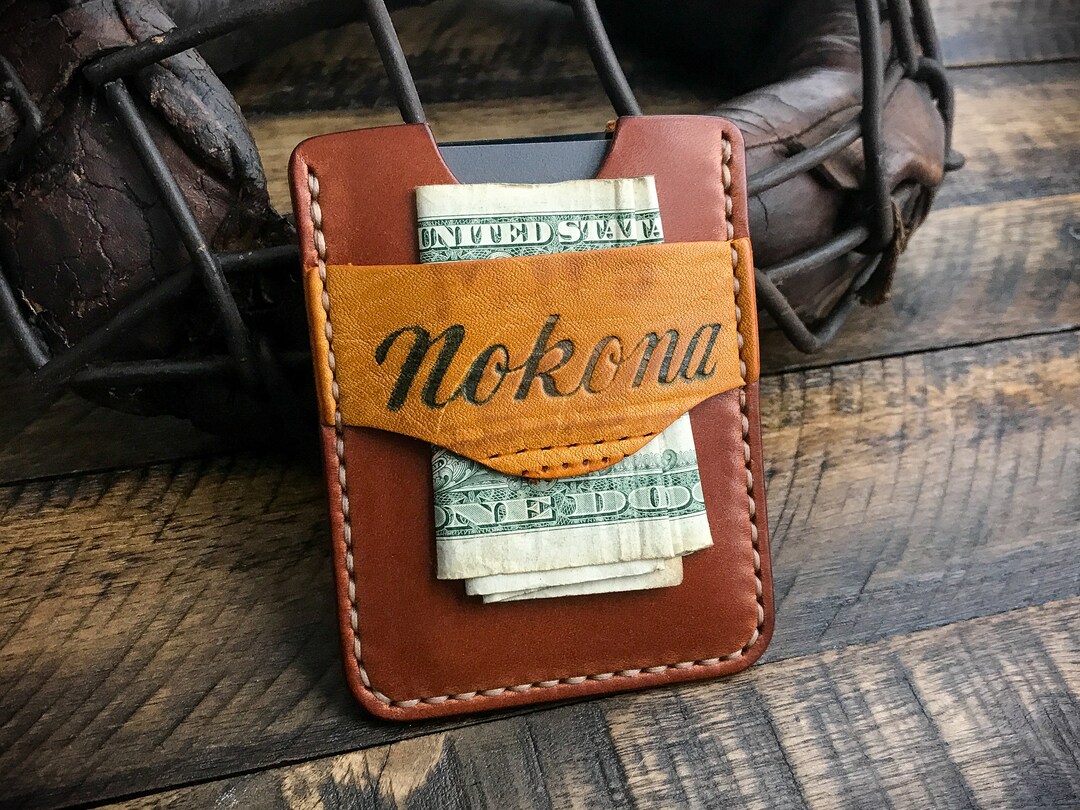 Nokona Repurposed Baseball Glove Leather Card Sleeve, Minimalist ...