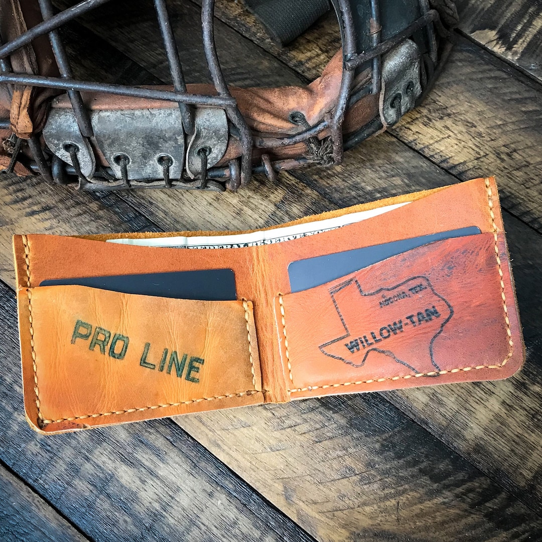 Nokona Repurposed Baseball Glove Leather Bi-fold Wallet, Minimalist ...