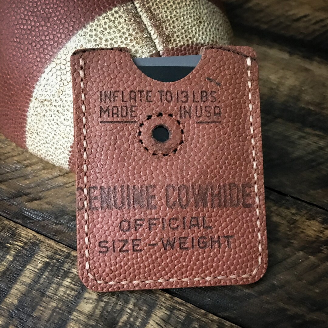 Repurposed Vintage Leather Football Card Sleeve, Minimalist Leather ...