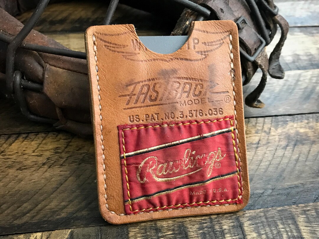 Repurposed Baseball Glove Leather Card Sleeve, Minimalist Leather ...