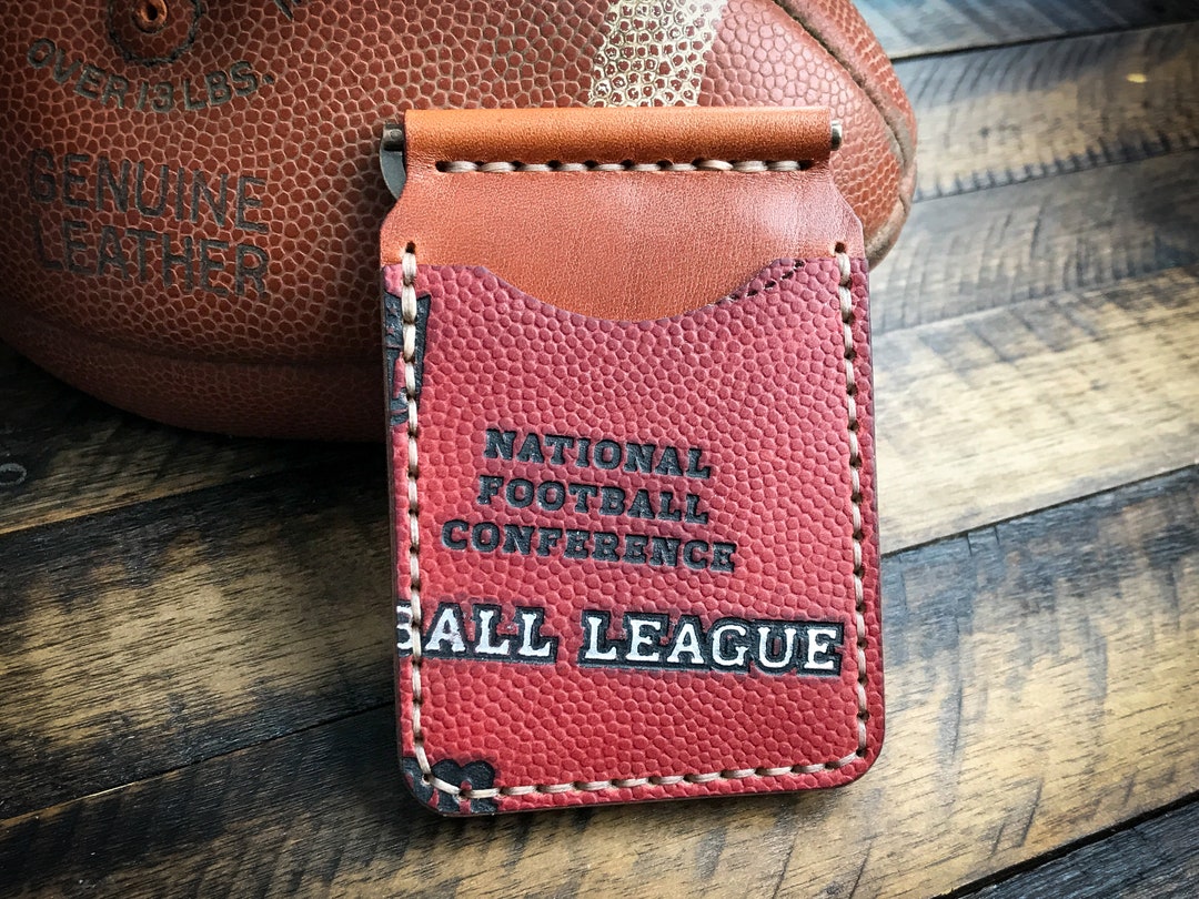 Repurposed Football Leather Money Clip Wallet: Handmade Minimalist Card ...