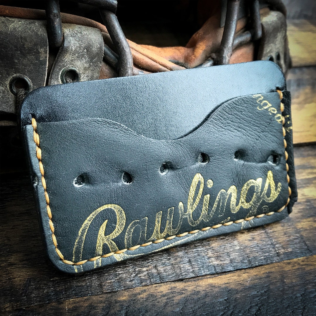 Repurposed Baseball Glove Leather Wallet: Handmade Minimalist Card ...