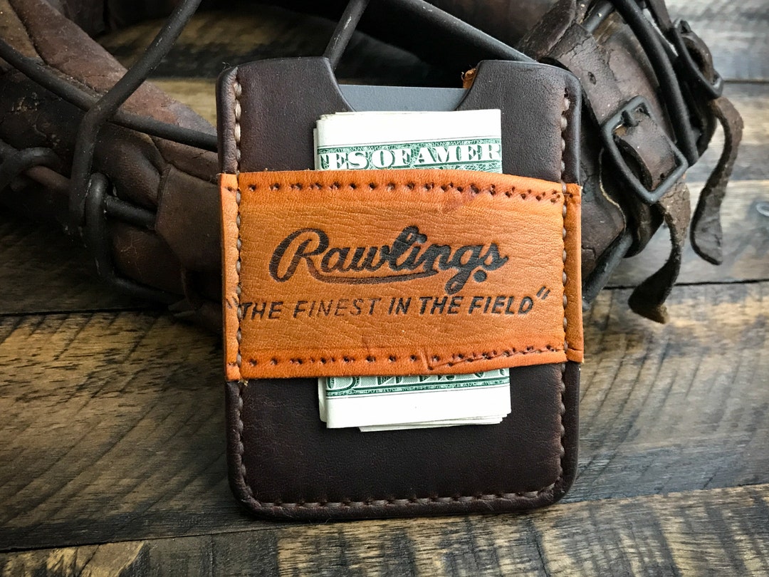 Repurposed Baseball Glove Leather Card Sleeve, Minimalist Leather ...