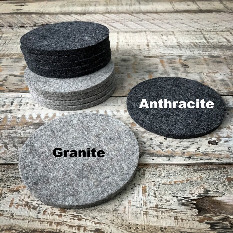 Round 100% Merino Wool Felt Drink Coaster Set | Etsy