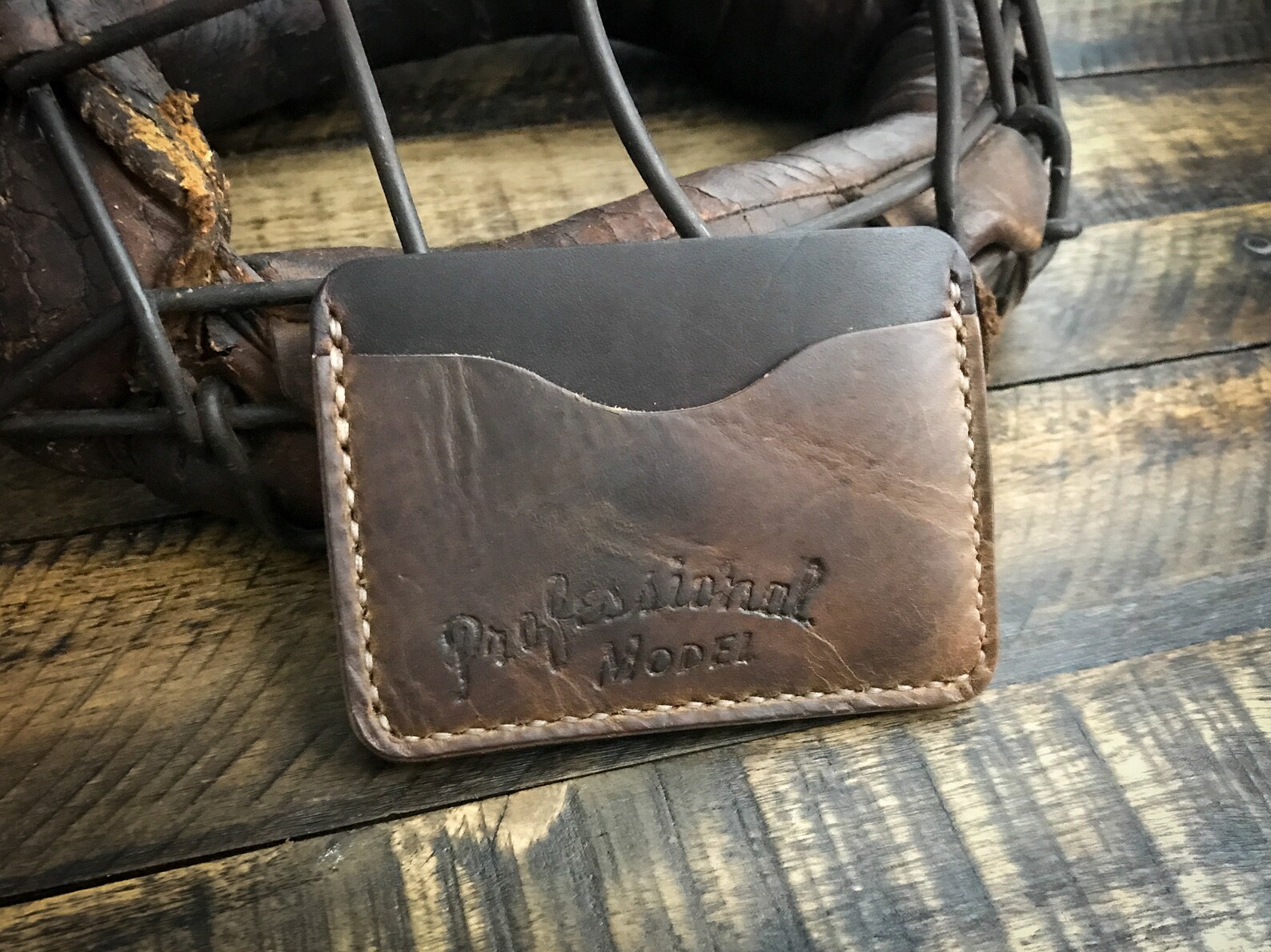 Repurposed Baseball Glove Leather Wallet: Handmade Minimalist Card ...