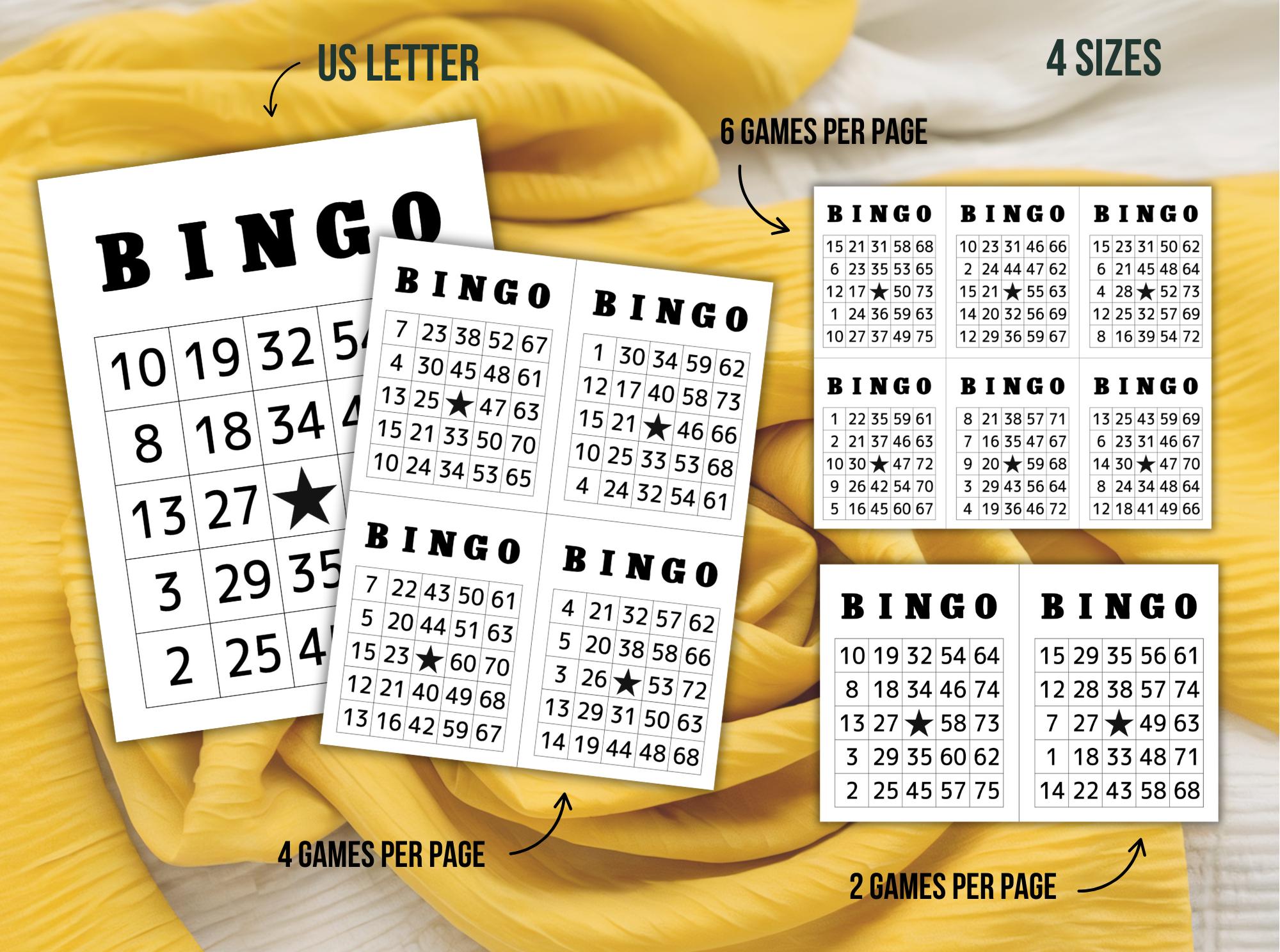300 Unique Bingo Cards Printable PDF – Randomized Large Print Bingo ...