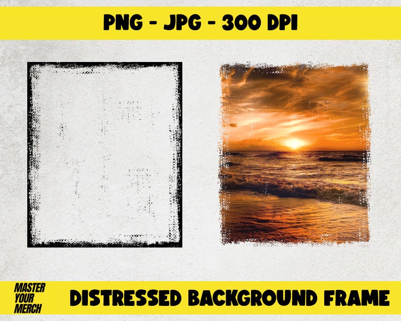 Distressed Texture Frame PNG JPG | Overlay Effect, Grunge Distressed ...