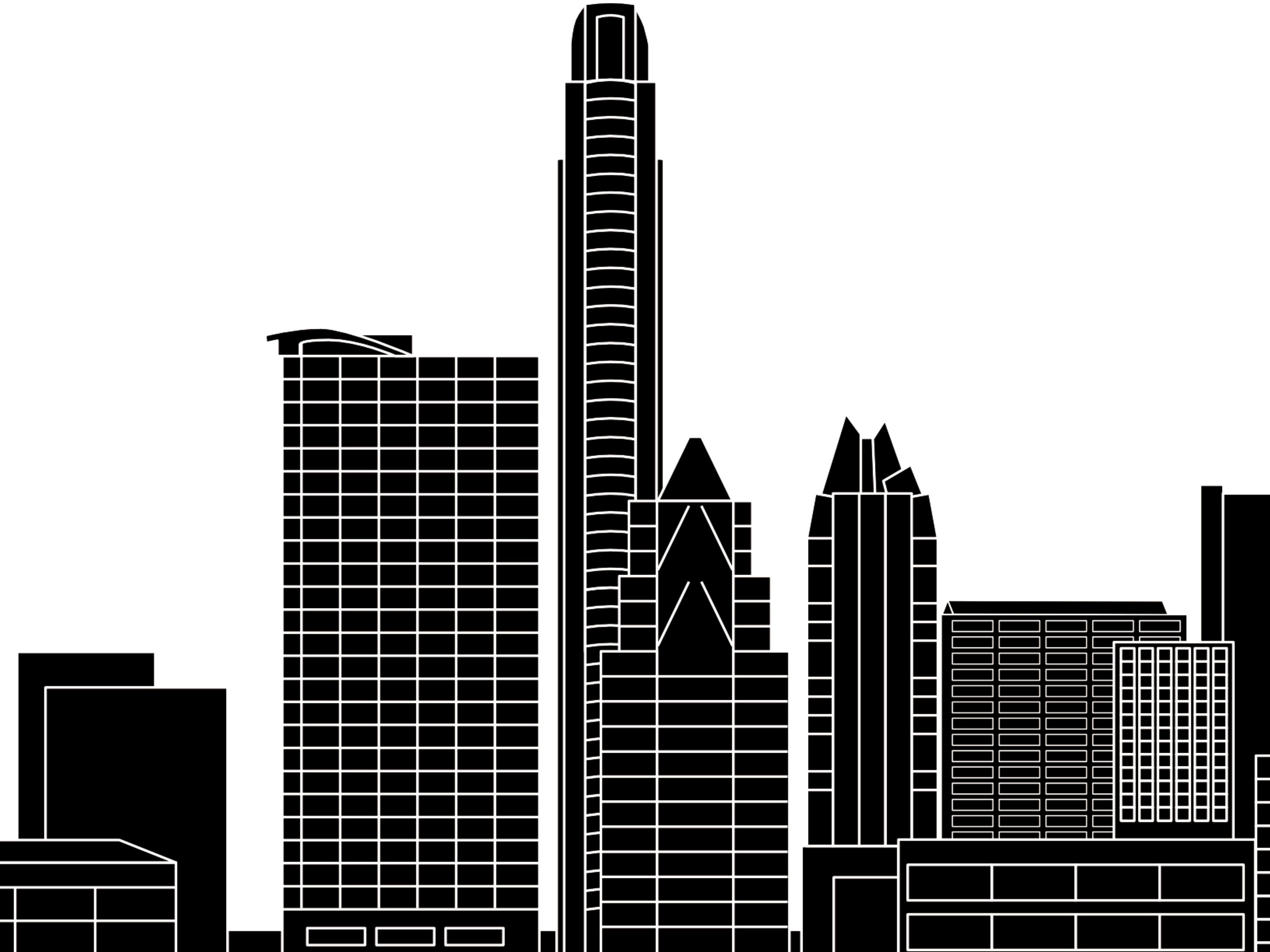 Austin Black and White Wall Art, Detailed Austin Skyline, Esthetic ...