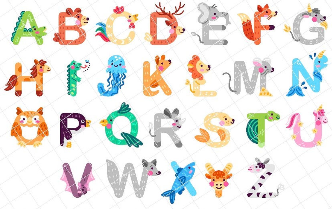 Personalized Animal Alphabet Card/ Birthday Card/ Greeting - Etsy